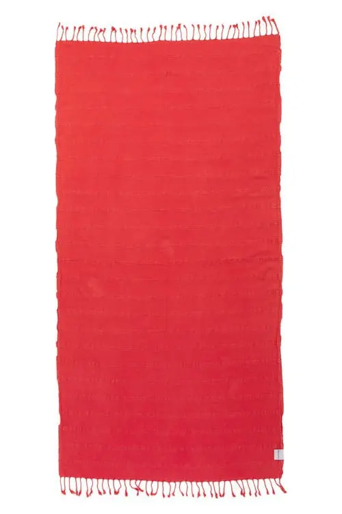 INFUSEZEN Stonewashed Organic Cotton Turkish Towel - Coral