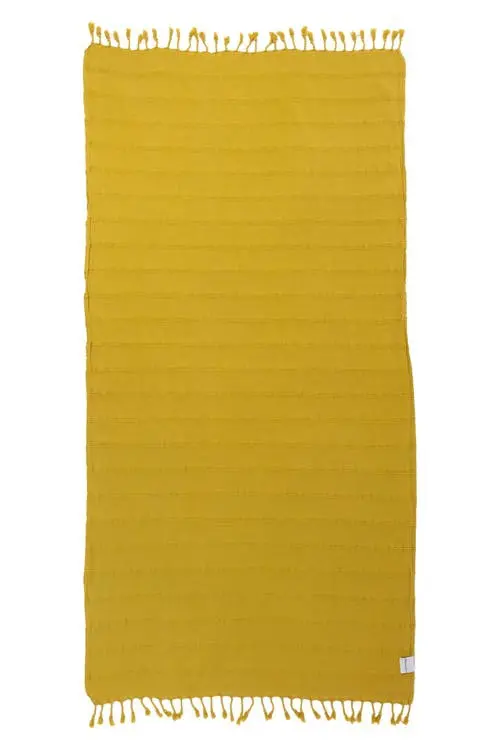 INFUSEZEN Stonewashed Organic Cotton Turkish Towel - Golden Yellow