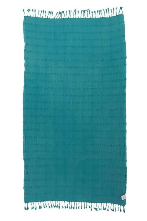 INFUSEZEN Stonewashed Organic Cotton Turkish Towel - Teal