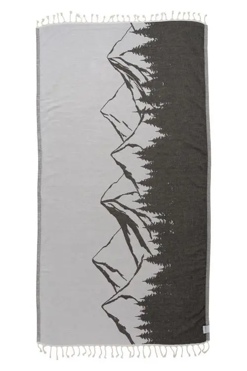 INFUSEZEN Mountain 100% Cotton Reversible Turkish Towel - Black