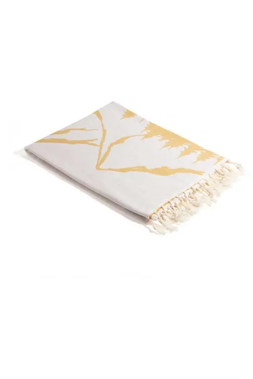 INFUSEZEN Mountain 100% Cotton Reversible Turkish Towel - Golden Yellow