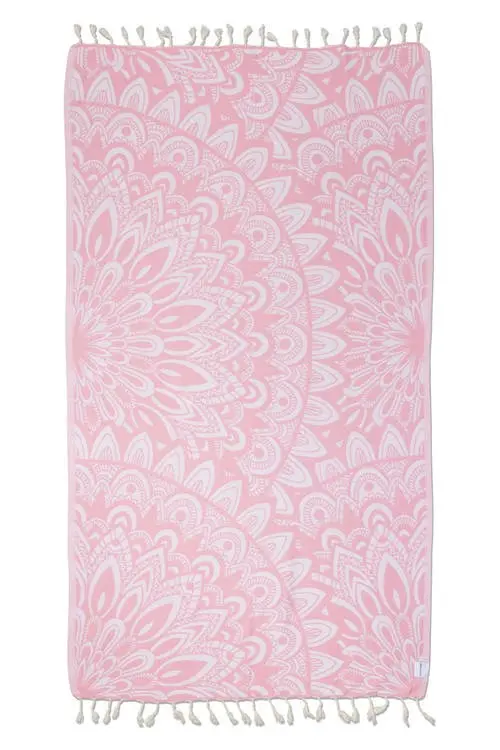 INFUSEZEN Mandala Organic Turkish Towel - Light Pink