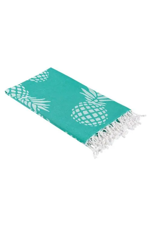 INFUSEZEN Pineapple Organic Sand Free Turkish Towel - Mint