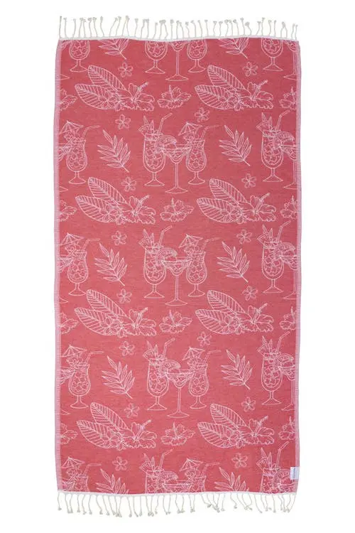 INFUSEZEN Tropical Drink Organic Turkish Towel - Red