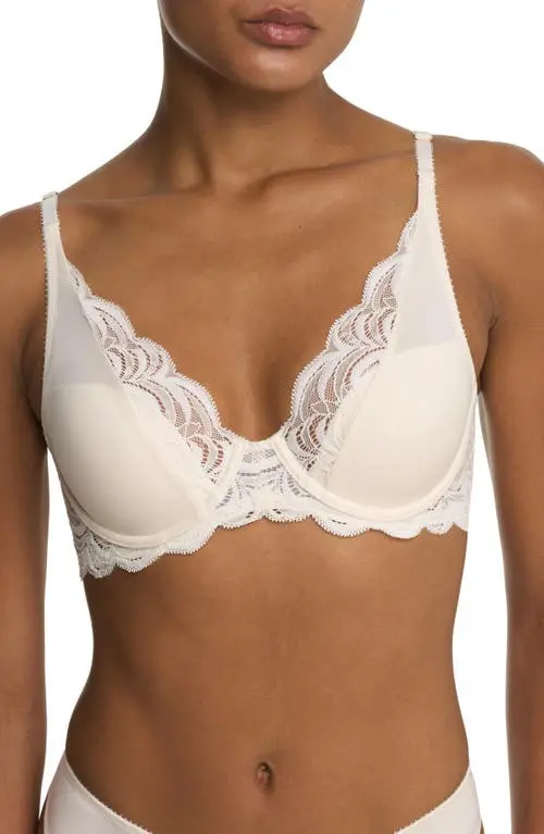 Natori Persuasion Lace Convertible Plunge T-shirt Bra - Ivory