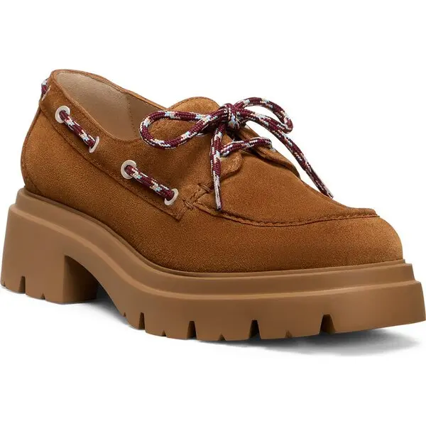 STUART WEITZMAN Hudson Lug Sole Boat Shoe - Doe Tonal