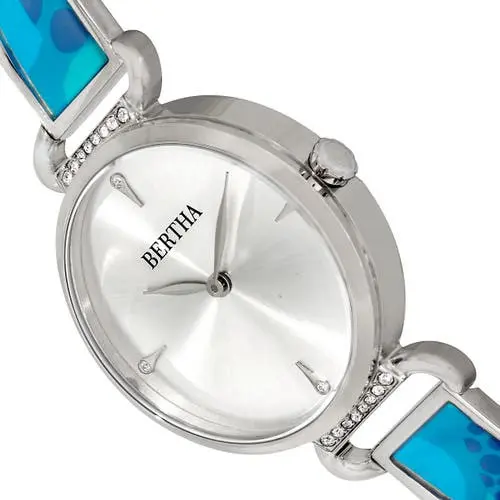 BERTHA WATCHES Katherine Enamel-designed Bracelet Watch - Blue