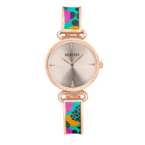 BERTHA WATCHES Katherine Enamel-designed Bracelet Watch - Turquoise
