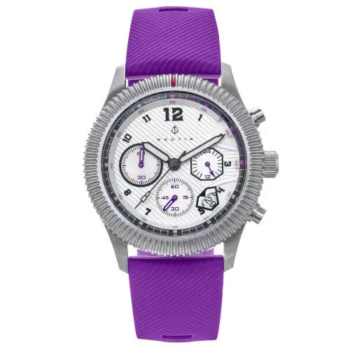 NAUTIS Meridian Chronograph Strap Watch With Date - Purple