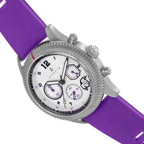 NAUTIS Meridian Chronograph Strap Watch With Date - Purple