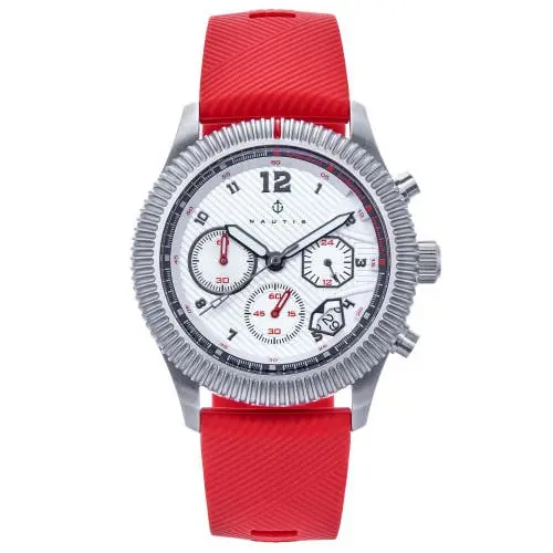 NAUTIS Meridian Chronograph Strap Watch With Date - Red