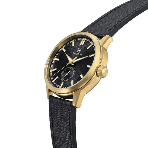 HERITOR AUTOMATIC Argento Leather-band Watch - Gold/black