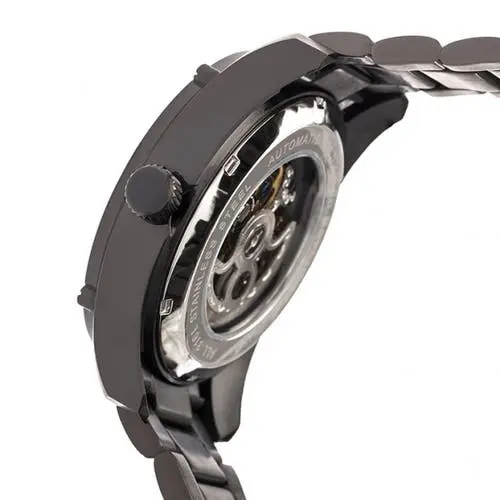 HERITOR AUTOMATIC Daniels Semi-skeleton Leather-band Watch - Grey