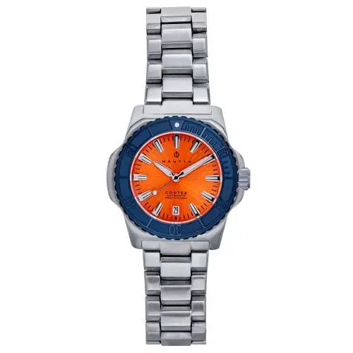 NAUTIS Cortez Automatic Bracelet Watch With Date - Orange/navy