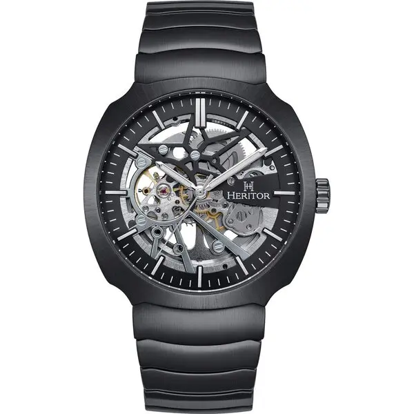 HERITOR AUTOMATIC Magnus Stainless Steel Bracelet Watch - Gunmetal