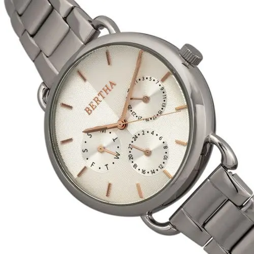 BERTHA WATCHES Gwen Stainless Steel Quartz Watch With Day/date Display - Silver