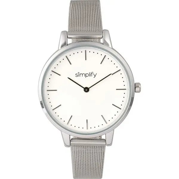 SIMPLIFY Mesh Bracelet Watch - Silver