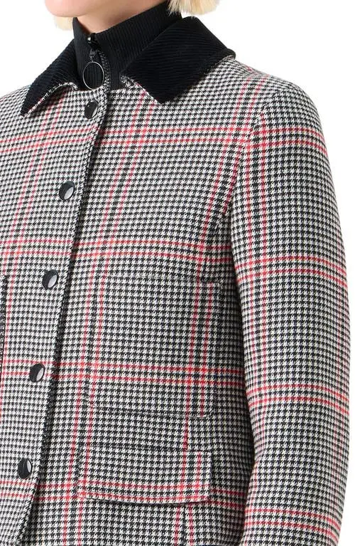 Akris Glen Plaid Virgin Wool Crop Jacket