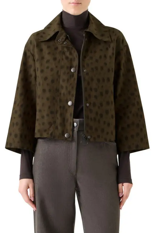 Akris Leopard Print Brushed Gabardine Jacket - Hazel-bark