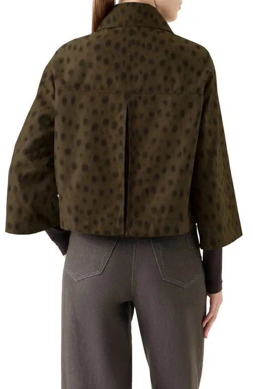 Akris Leopard Print Brushed Gabardine Jacket