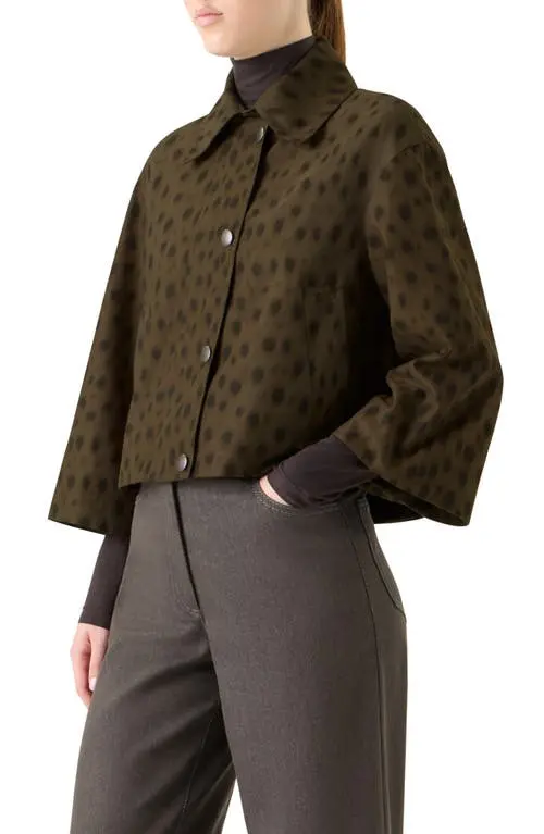 Akris Leopard Print Brushed Gabardine Jacket