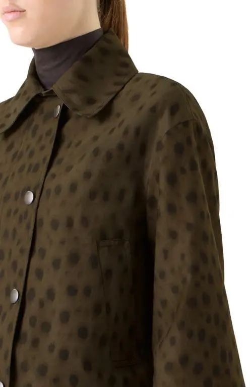 Akris Leopard Print Brushed Gabardine Jacket