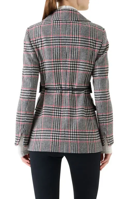 Akris Glen Plaid Virgin Wool Belted Jacket