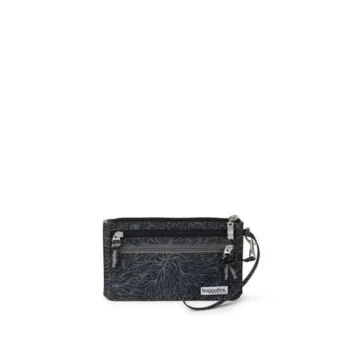 BAGGALLINI Rfid Currency Organizer Wallet Wristlet - Midnight Blossom
