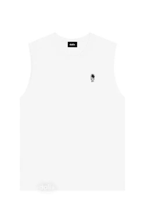 DALIX Astronaut Muscle Tank - White