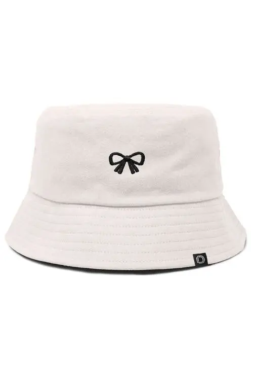DALIX Bow Bucket Hat - Parchment White
