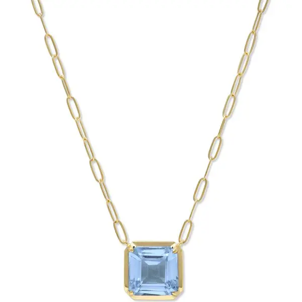 Anzie Cléo Carré Grande Square Pendant Necklace - Blue