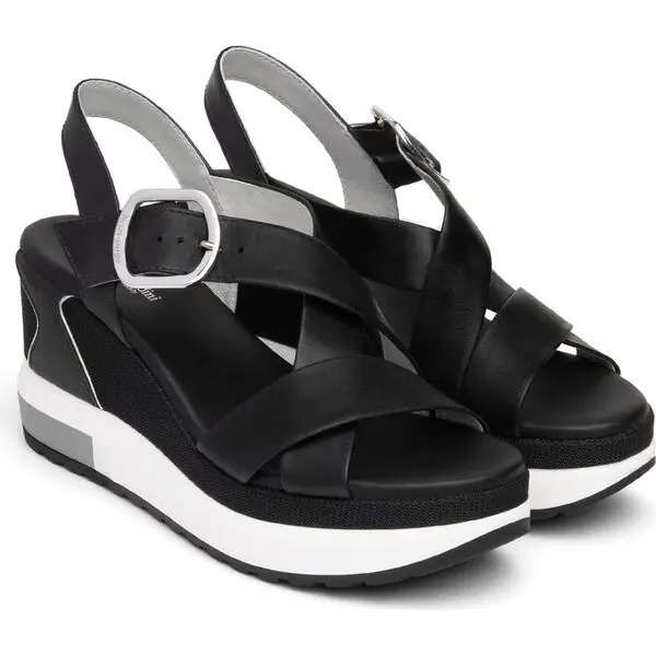 NEROGIARDINI Sport Wedge Sandal - Black