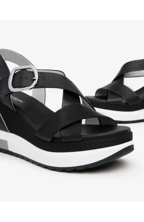 NEROGIARDINI Sport Wedge Sandal - Black
