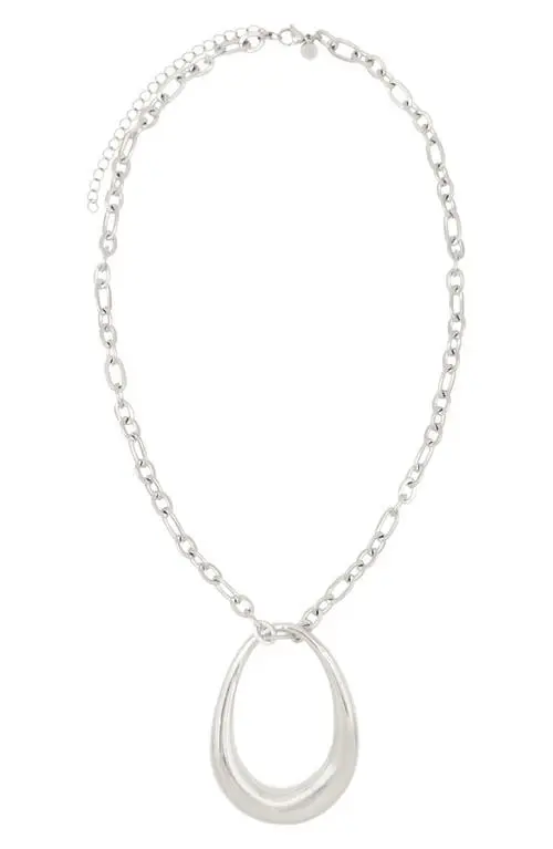 PETIT MOMENTS Delia Oval Pendant Necklace - Silver