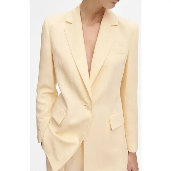 Mango Notch Lapel Blazer - Vanilla
