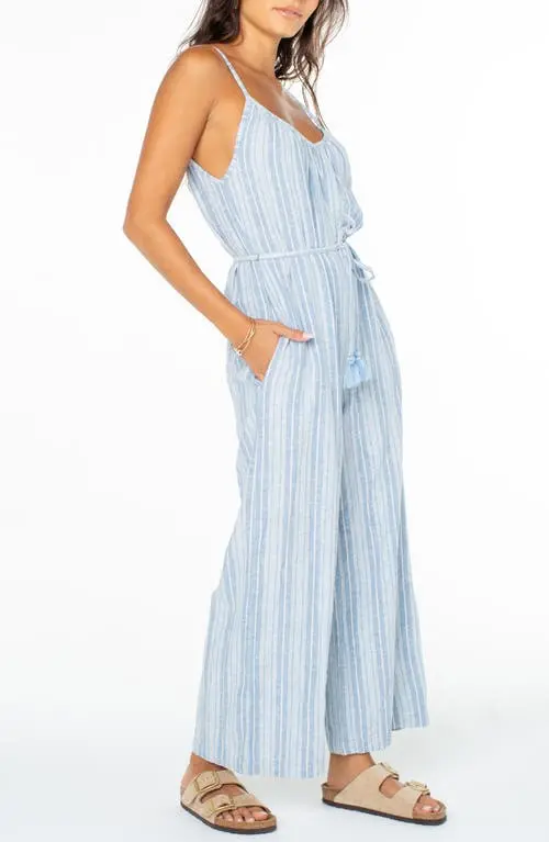 Roxy Gale Stripe Linen Blend Jumpsuit