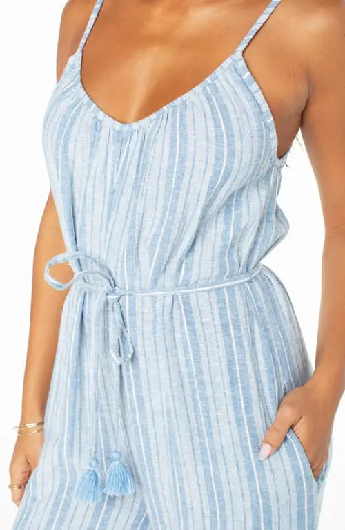 Roxy Gale Stripe Linen Blend Jumpsuit