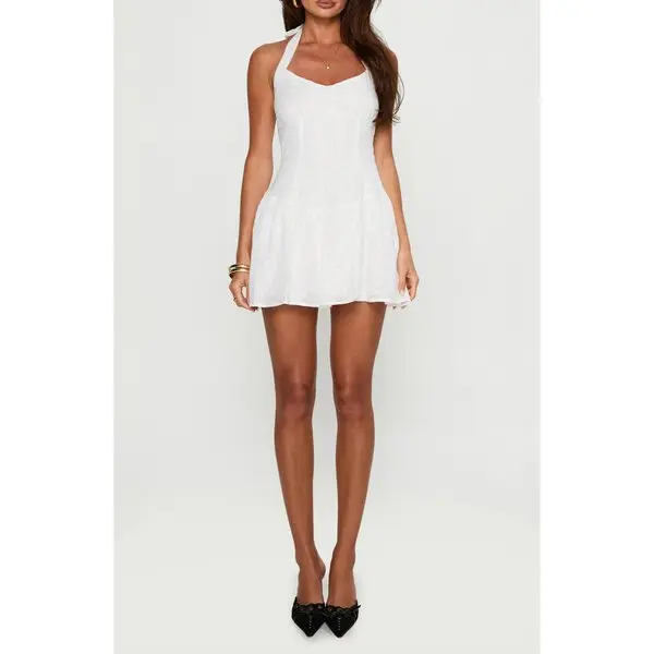 Princess Polly Kaesie Eyelet Halter Minidress