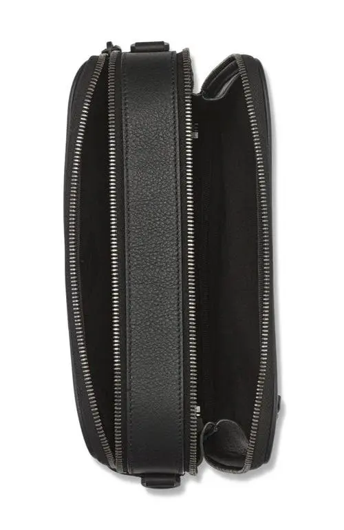 Mcm Diamond Camera Bag In Maxi Monogram Leather - Black