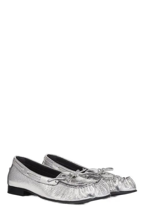 Mcm Moccasin In Metallic Calf Leather