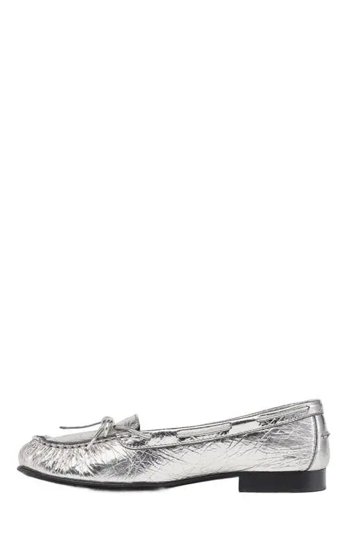 Mcm Moccasin In Metallic Calf Leather