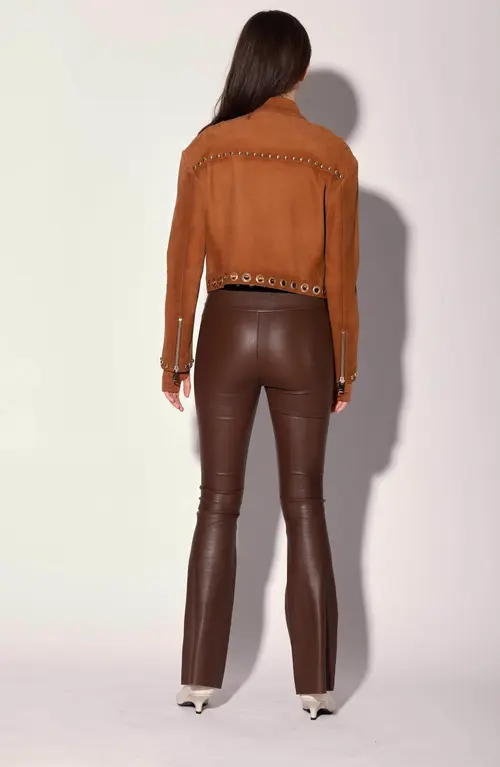 Walter Baker Jolene Goat Suede Cropped Jacket - Oak Suede