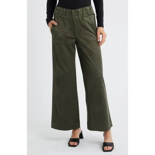 Wit & Wisdom Skyrise Patch Pocket Wide-leg Pants - Laurel Wreath