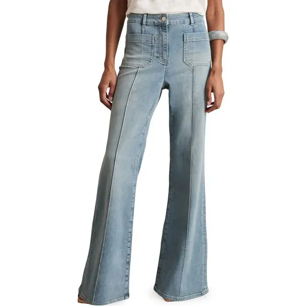 REISS Sakura Flare Jeans - Light Blue