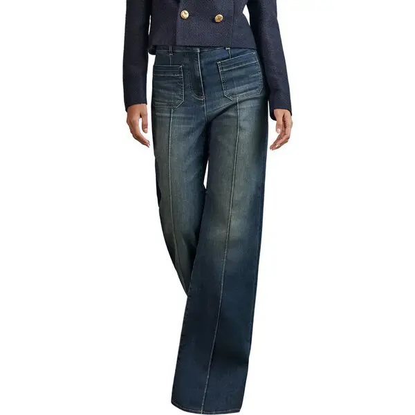 REISS Sakura Flare Jeans - Mid Blue