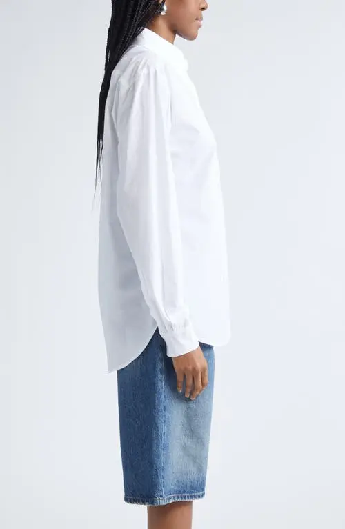 Coperni Boyfriend Logo Cotton Button-down Shirt - White