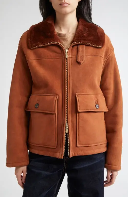 Eleventy Genuine Merino Shearling Aviator Jacket