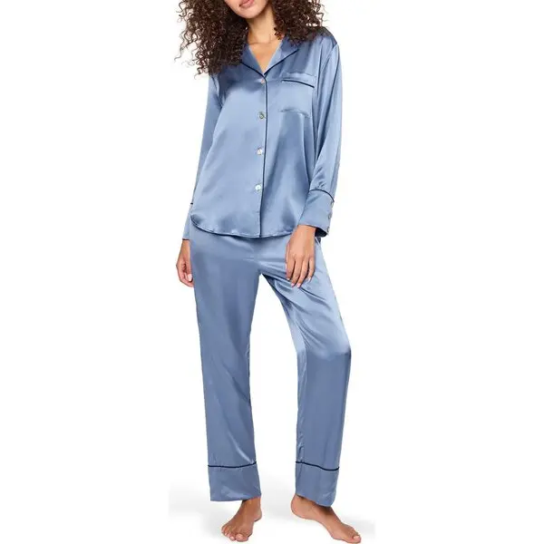 PETITE PLUME Mulberry Silk Pajamas - Blue