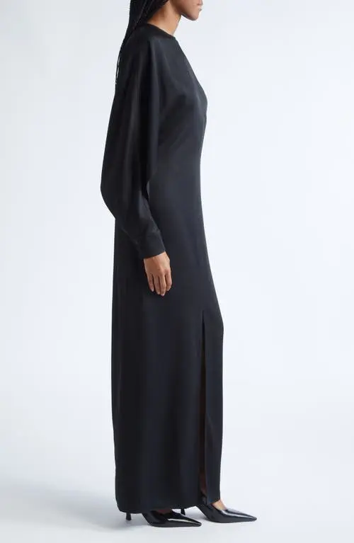 Michael Kors Split Long Sleeve Satin Gown