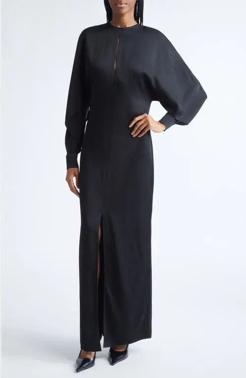 Michael Kors Split Long Sleeve Satin Gown